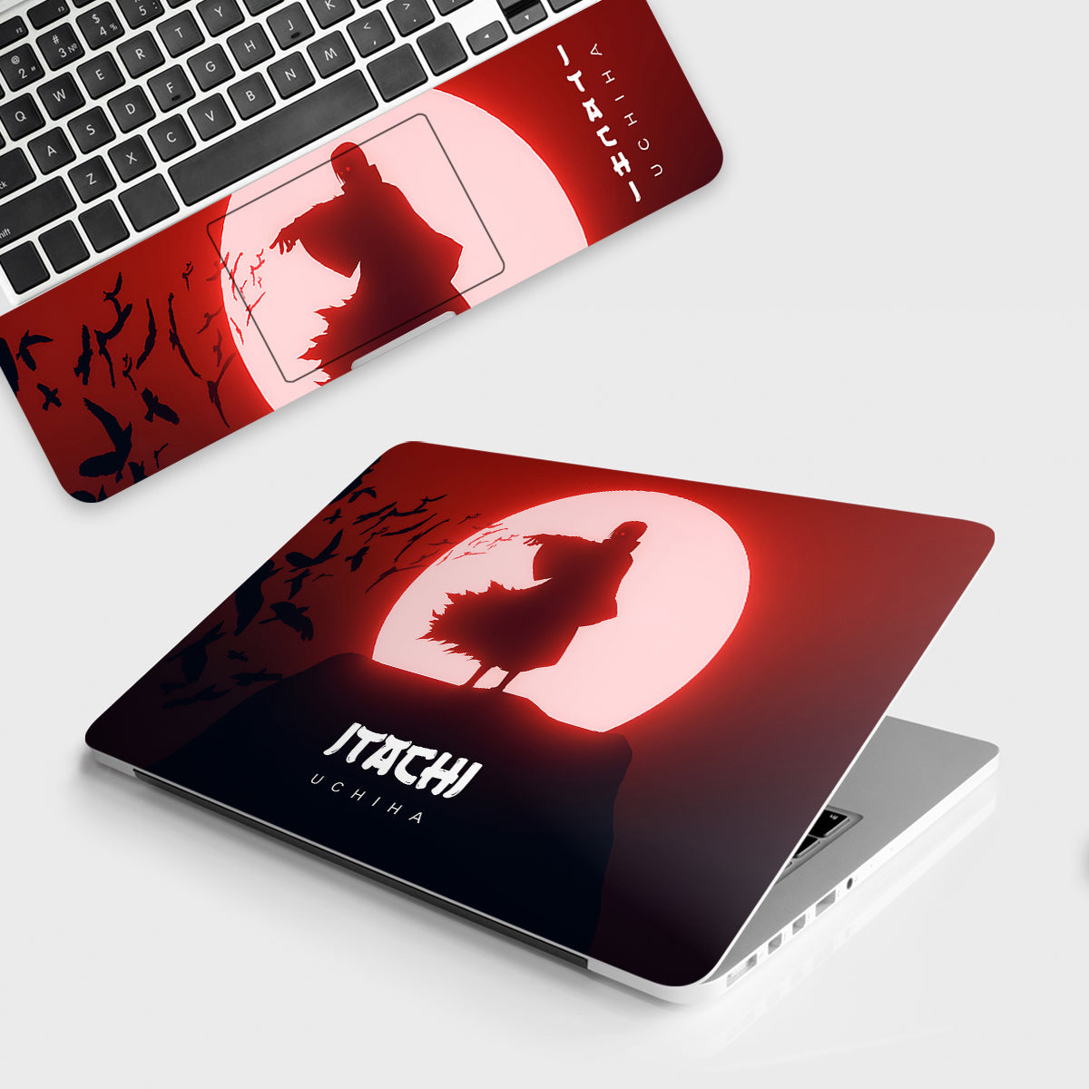 Under the Red Moon: Itachi Uchiha Naruto Anime Laptop Skin for True Fans