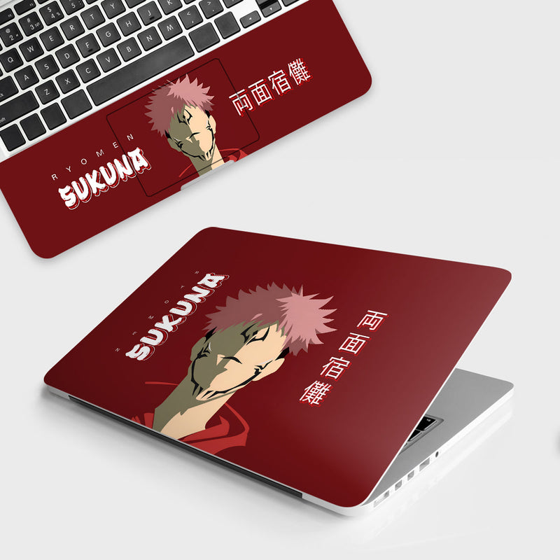 Embrace the Cursed Elegance: Ryomen Sukuna Minimalist JJK Anime Laptop Skin