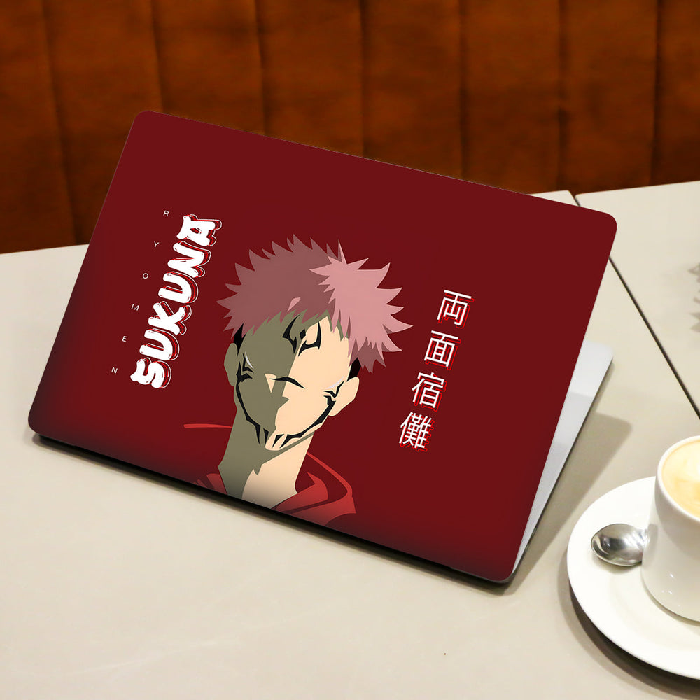 Embrace the Cursed Elegance: Ryomen Sukuna Minimalist JJK Anime Laptop Skin