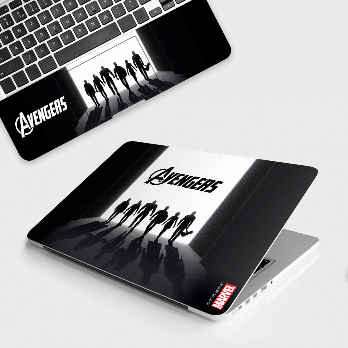 Assemble the Avengers with the 'Avengers in Black' Laptop Skin - Heroic ...