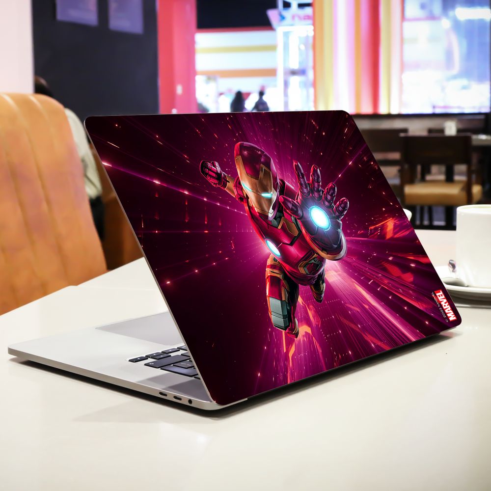 Experience Heroic Action with 'Iron Man in Action' Laptop Skin ...