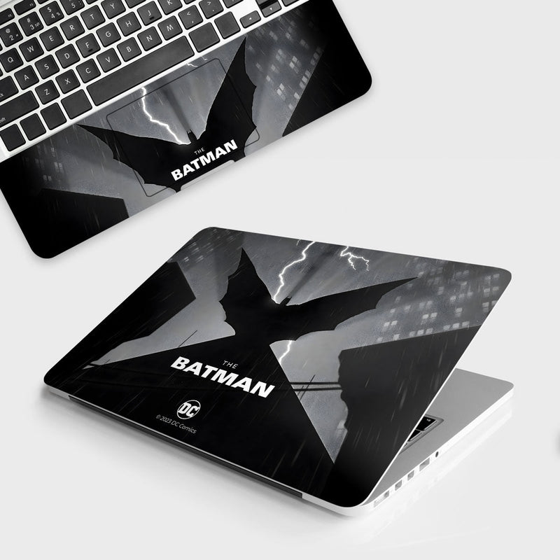 Gotham's Guardian: The Batman in Black & White DC Laptop Skin for Dark ...