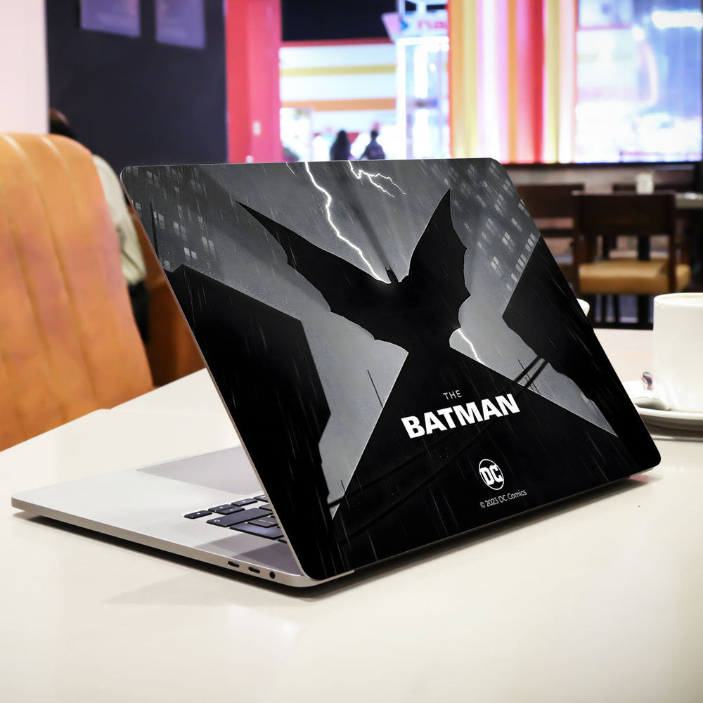 Gotham's Guardian: The Batman in Black & White DC Laptop Skin for Dark ...