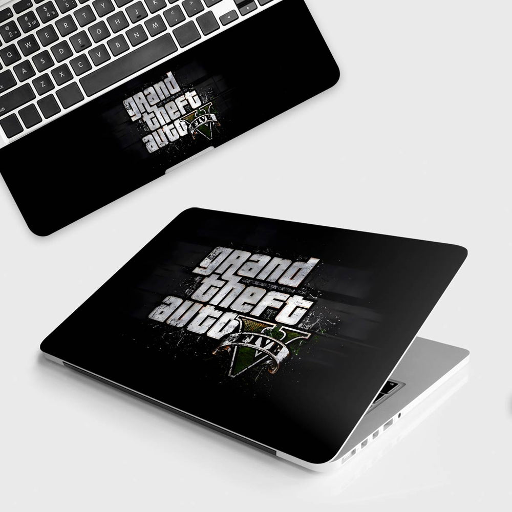 Rev Up Your Style: GTA 5 in Grunge Design Laptop Skin for Gaming Edge