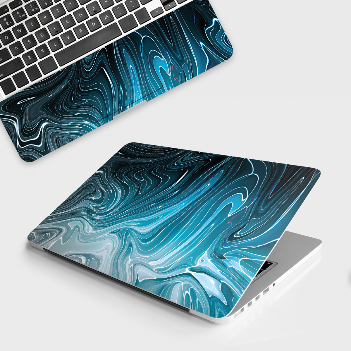 Immerse in Luxury with a Cerulean Liquid Texture Laptop Skin - Elegant ...