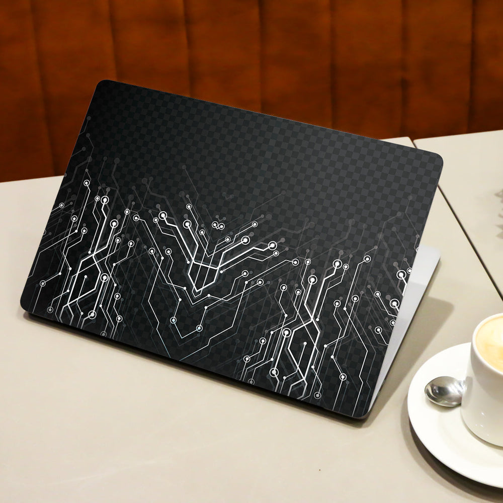 Upgrade Your Laptop's Look with Black Digital Circuit Laptop Skin ...