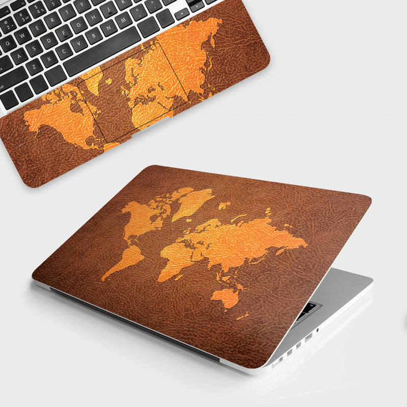 Brown World Map Laptop Skin - Explore the World with Vintage and ...
