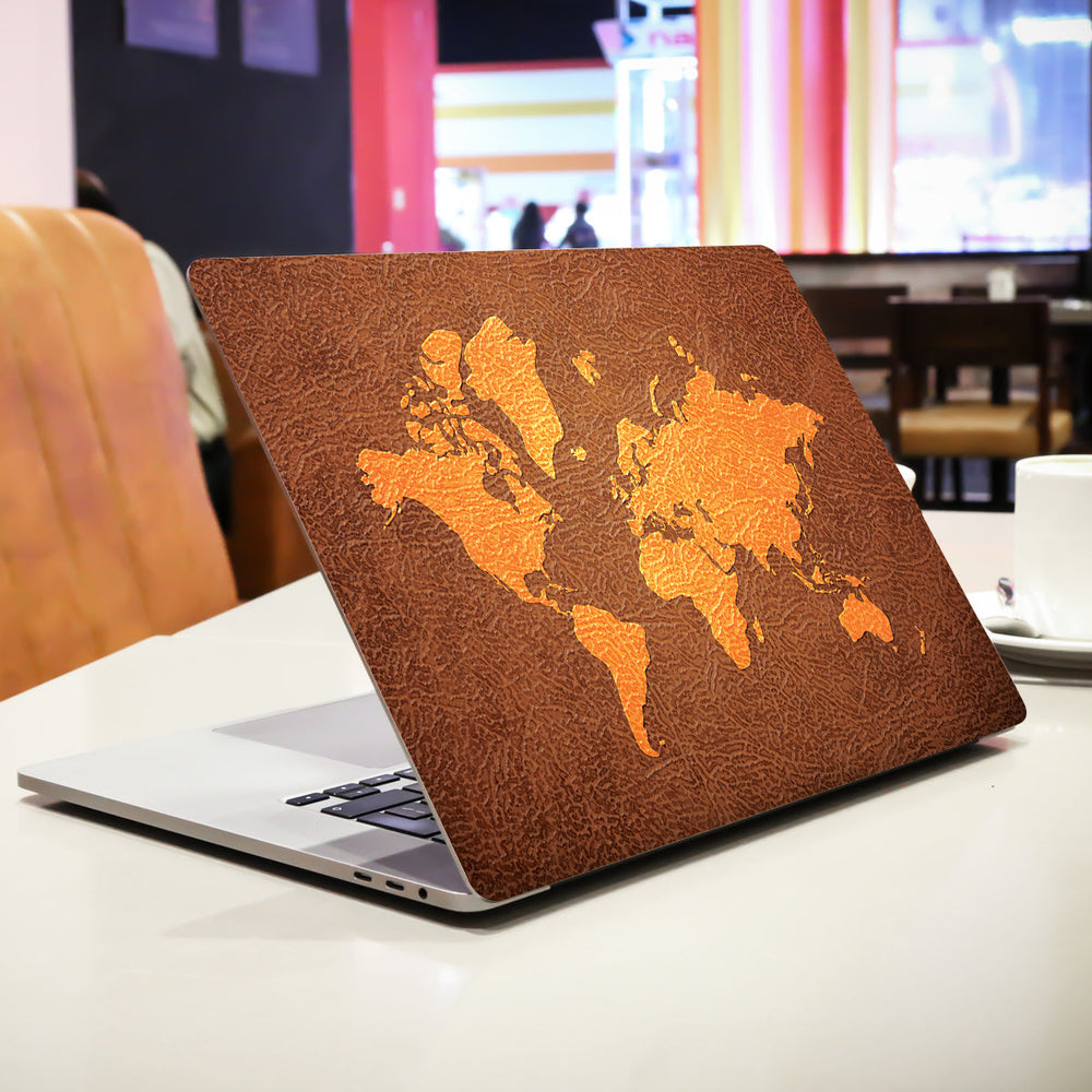 Brown World Map Laptop Skin - Explore the World with Vintage and ...