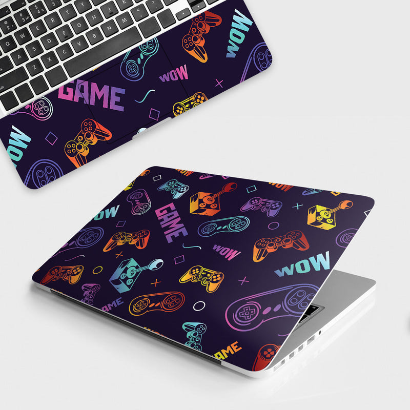 Level Up Your Laptop with Fluorescent Game Controller Pattern Laptop ...