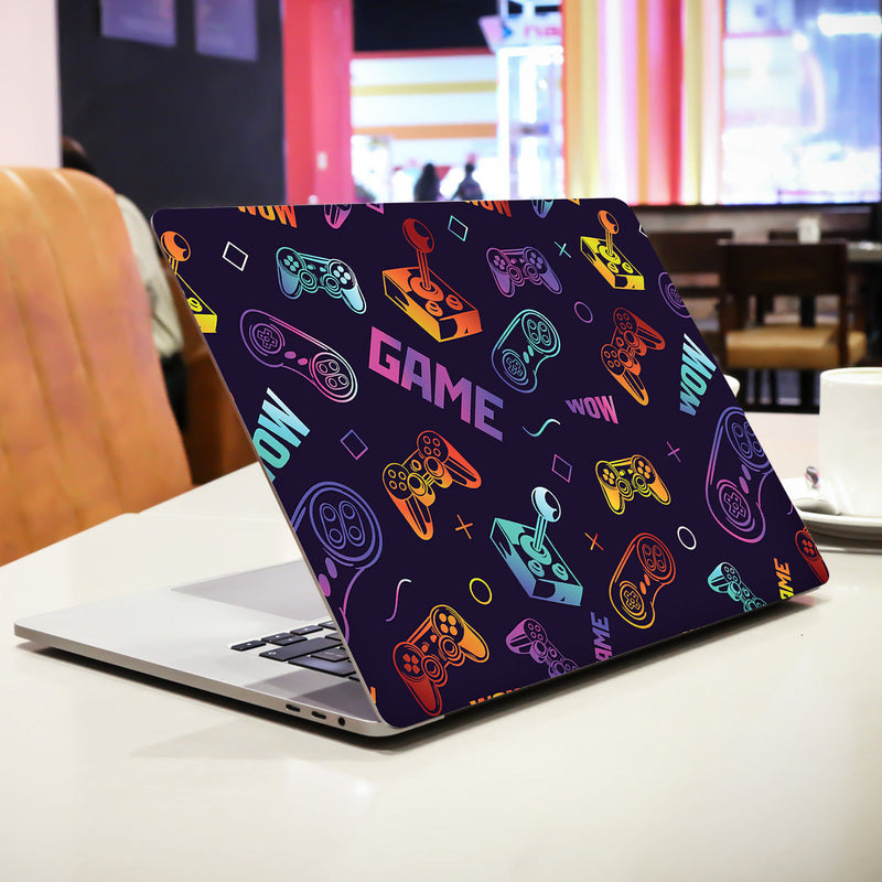 Level Up Your Laptop with Fluorescent Game Controller Pattern Laptop ...