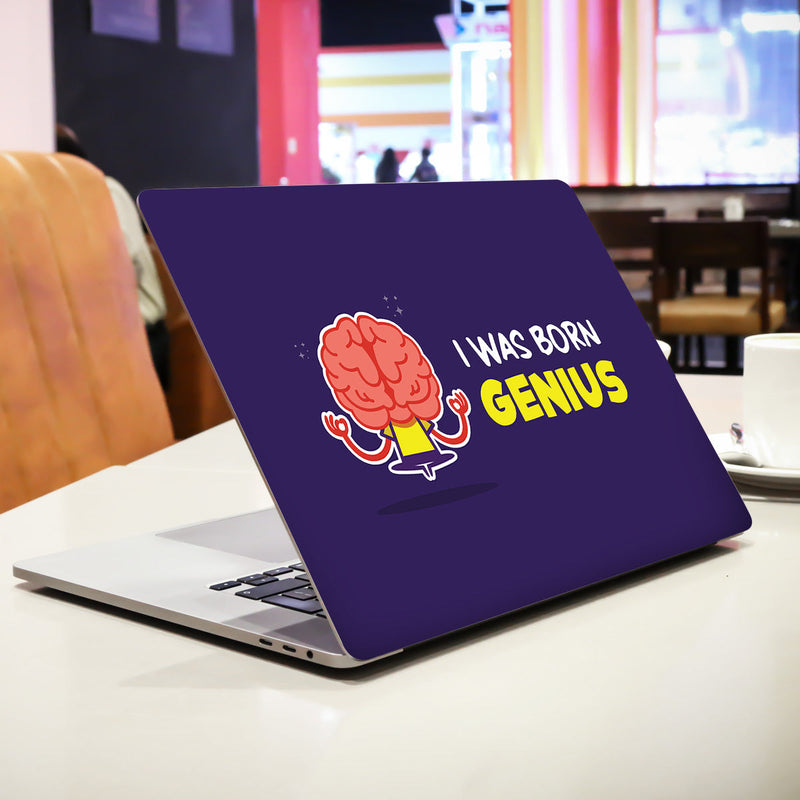 Celebrate Genius with 'I Was Born Genius' Laptop Skin - Inspiring and ...