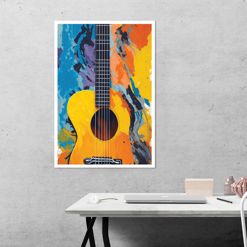 Guitar Art Abstract Poster - Strumming Creativity into Your Space