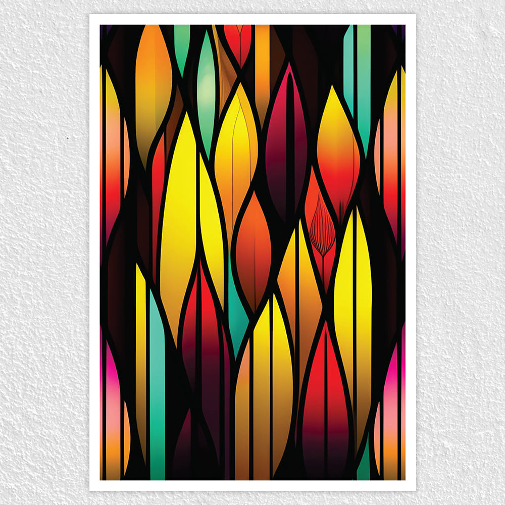 Stained Glass Abstract Poster - Vibrant Artwork for Your Home