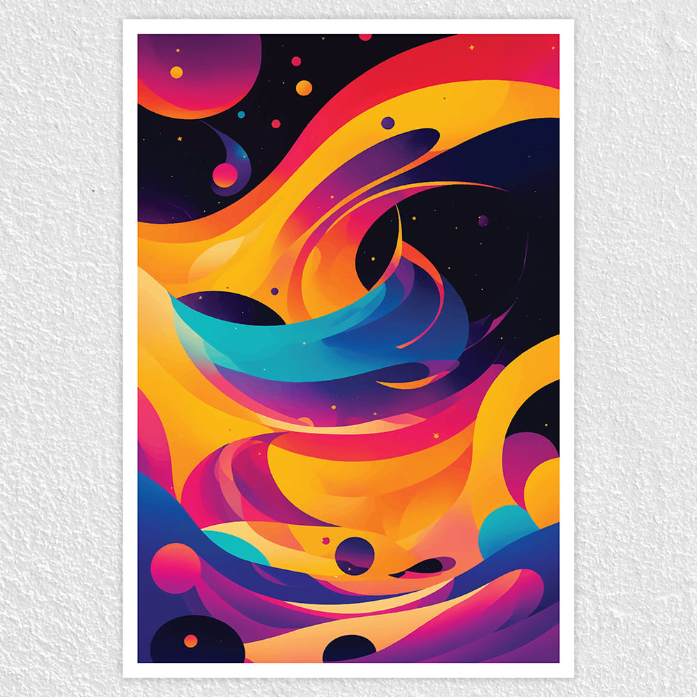 Starry Colorful Design Abstract Poster - Vibrant Artwork for Your Home