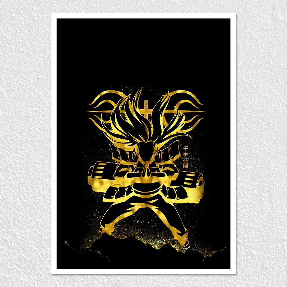Hashirama Senju in Golden Splendor Anime Poster - Exclusive Anime Wall Art