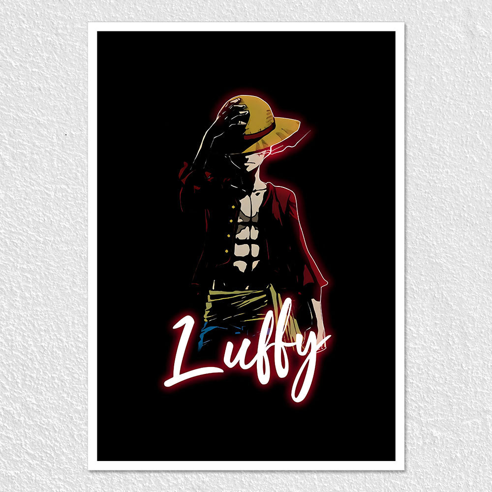 Luffy in Black Background One Piece Anime Poster - Exclusive Anime Wall Art