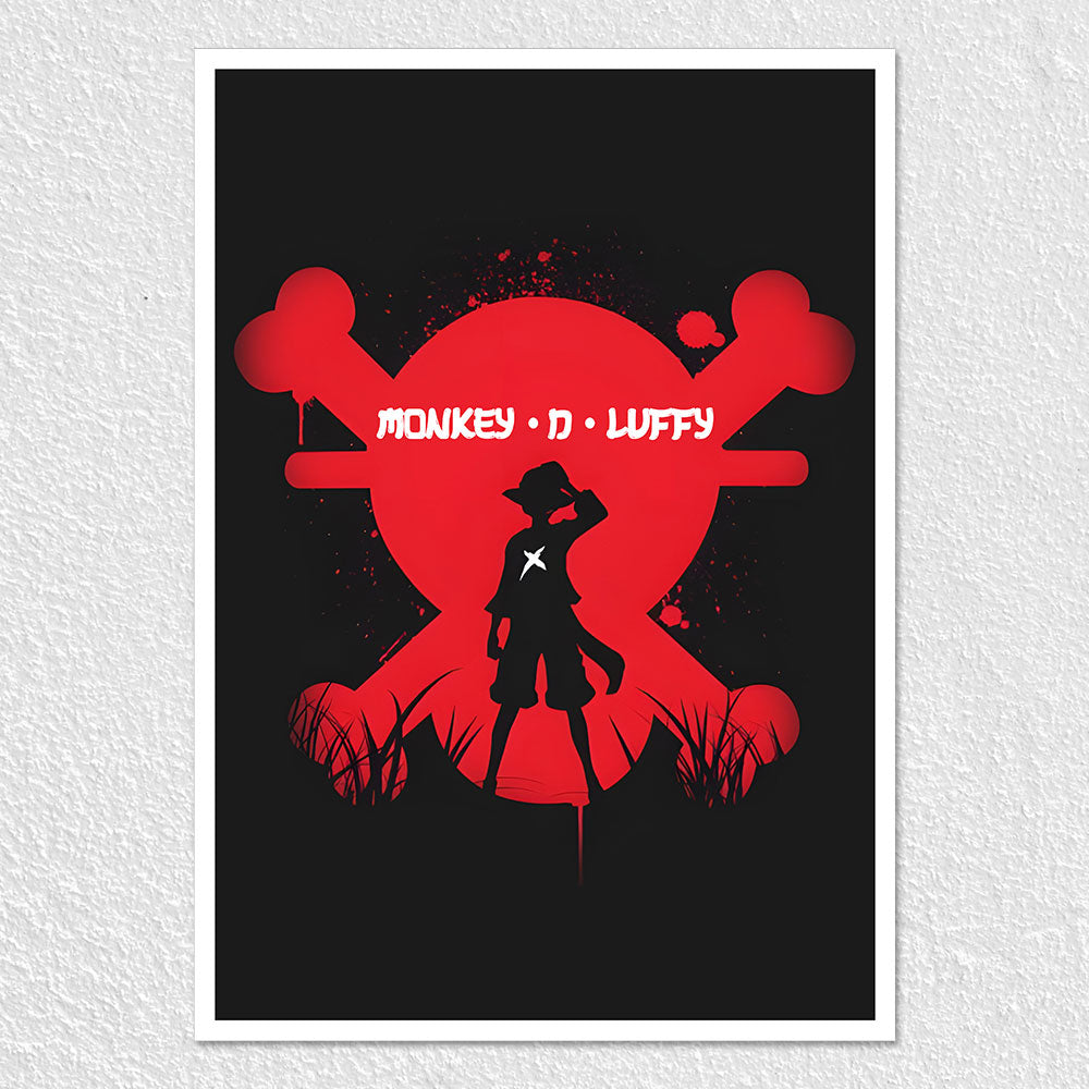 Monkey D Luffy in Red Skull Anime Poster - Exclusive Anime Wall Art