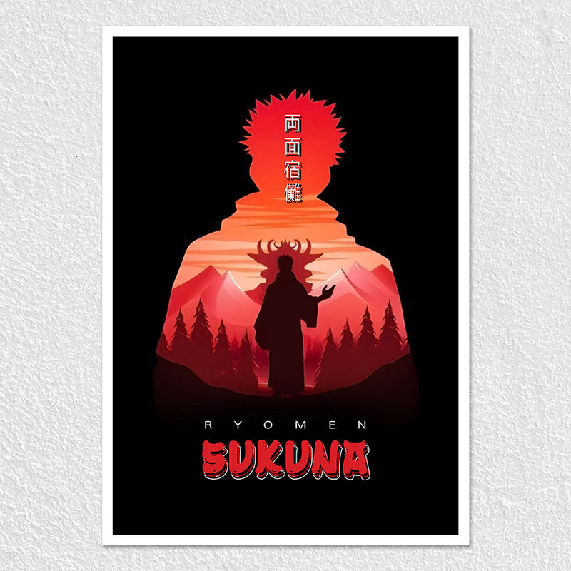 Ryomen Sukuna Silhouette Anime Poster - Exclusive Anime Wall Art