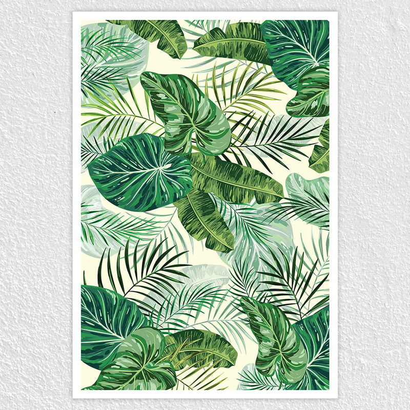 Green Leaves Poster - Nature-Inspired Artwork for Serene Spaces