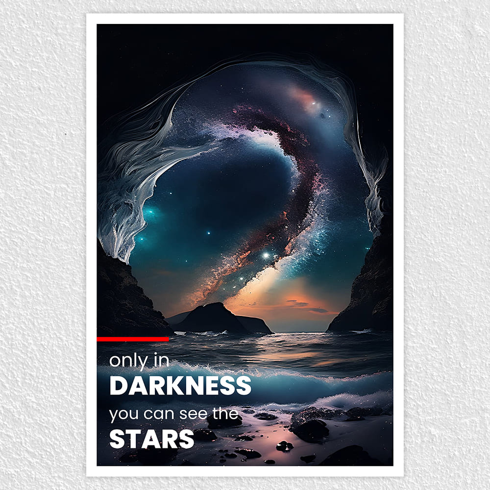 Find Light in Darkness - Inspirational Poster