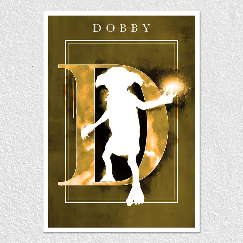 Dobby Silhouette Movies Poster - Harry Potter Elf Art