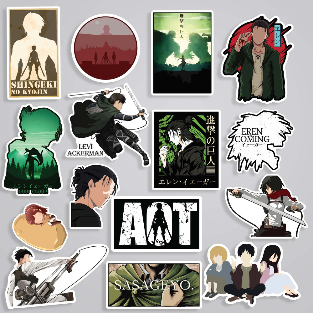 Pack of 15 Attack On Titan Stickers - Shop Now