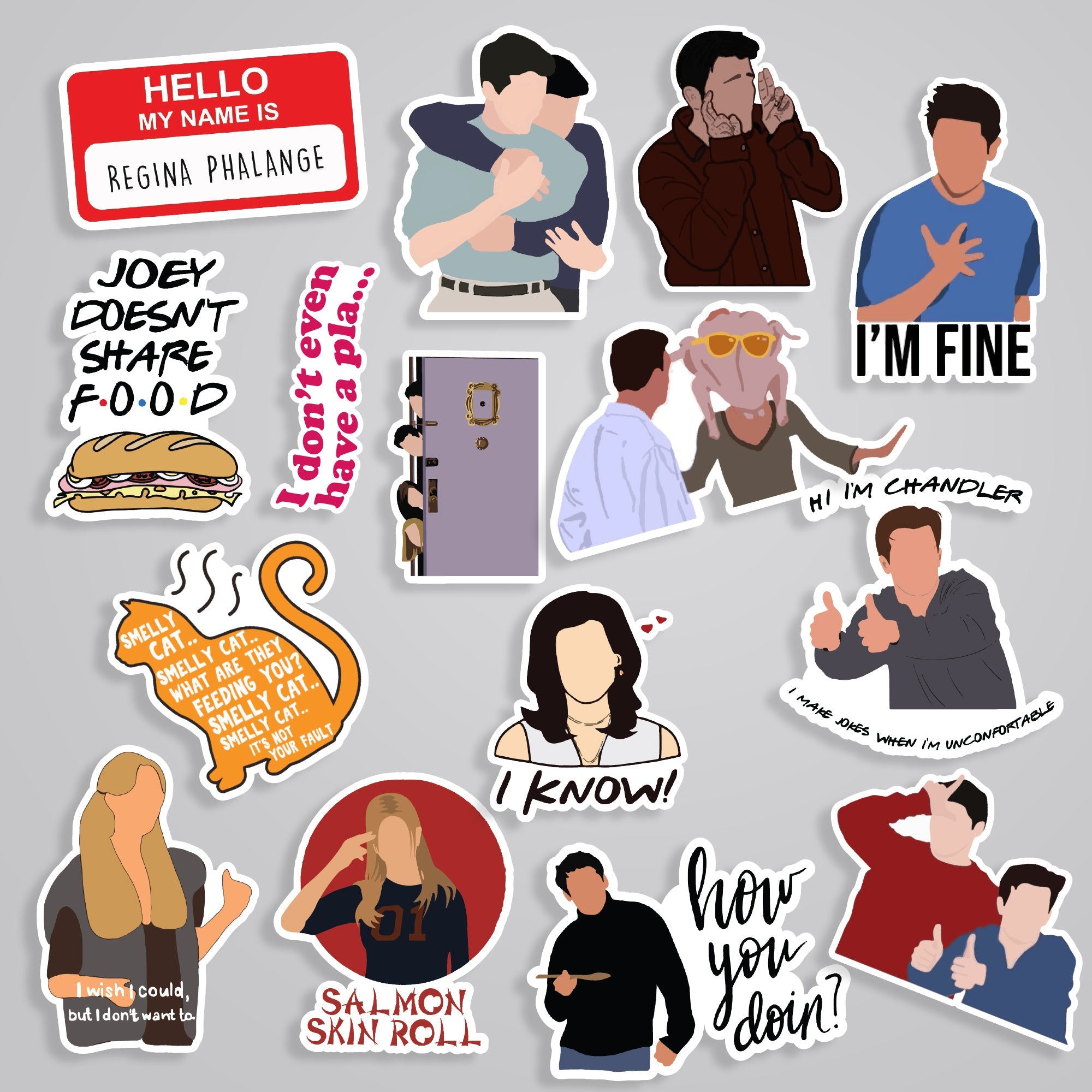 Relive the Laughter with 15 Friends TV Show Stickers - Pack 1 for Die ...