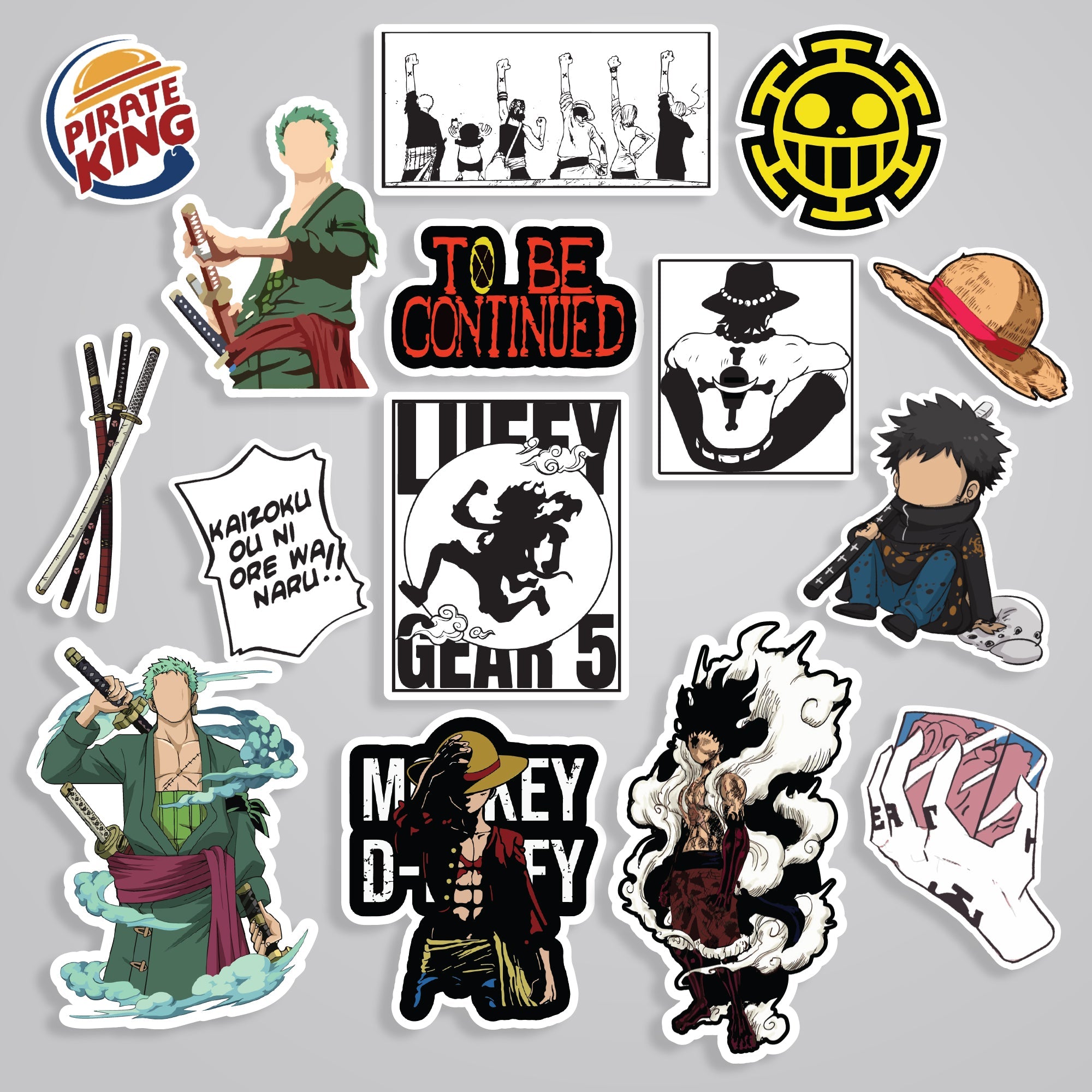 Set Sail with One Piece Stickers Pack 1: 15 Exclusive Designs for Fans