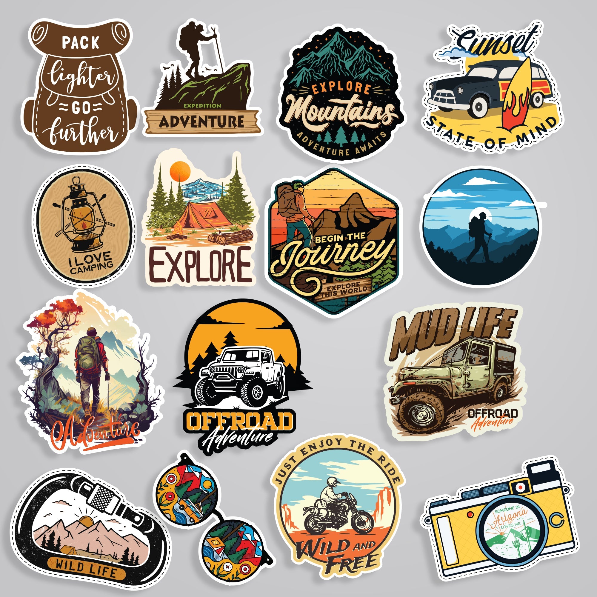 Discover the World with 15 Travel Stickers in Pack 1 | Wanderlust ...