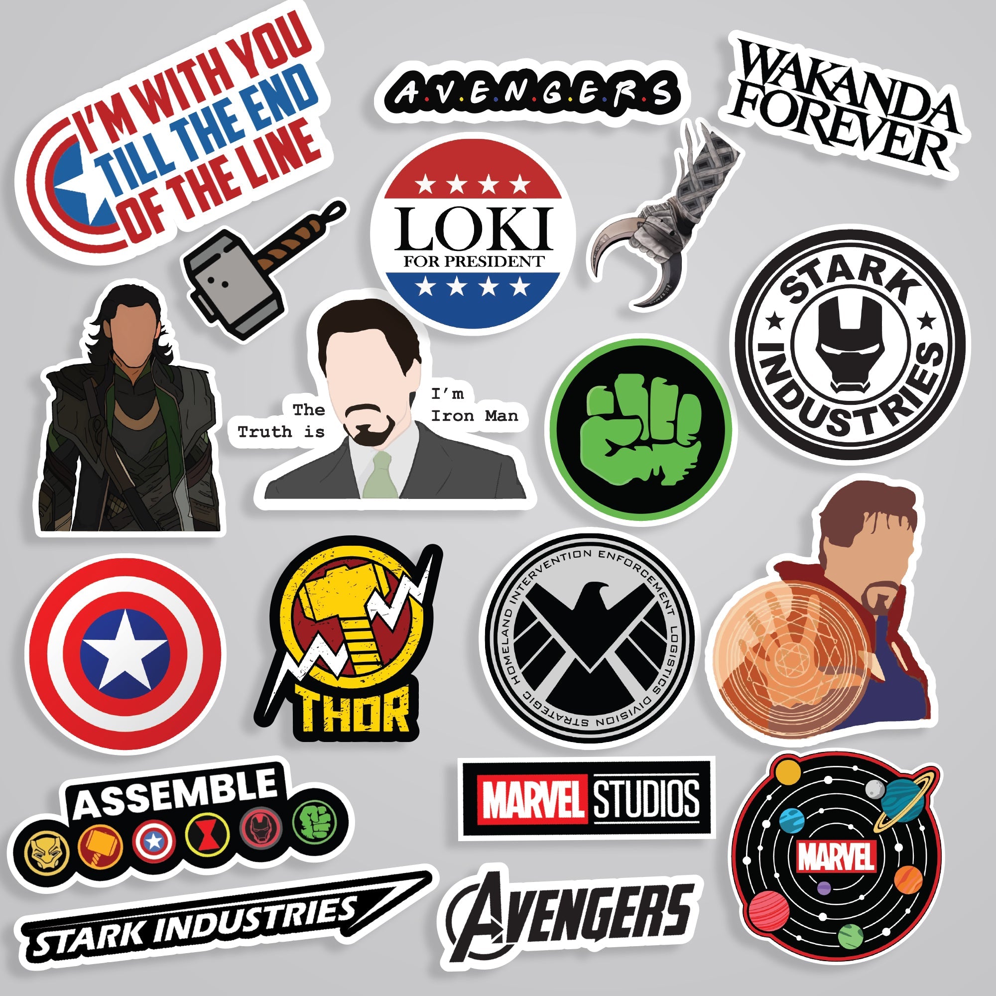 Assemble Your Collection with 20 Marvel Stickers - Pack 1 for Superhero ...
