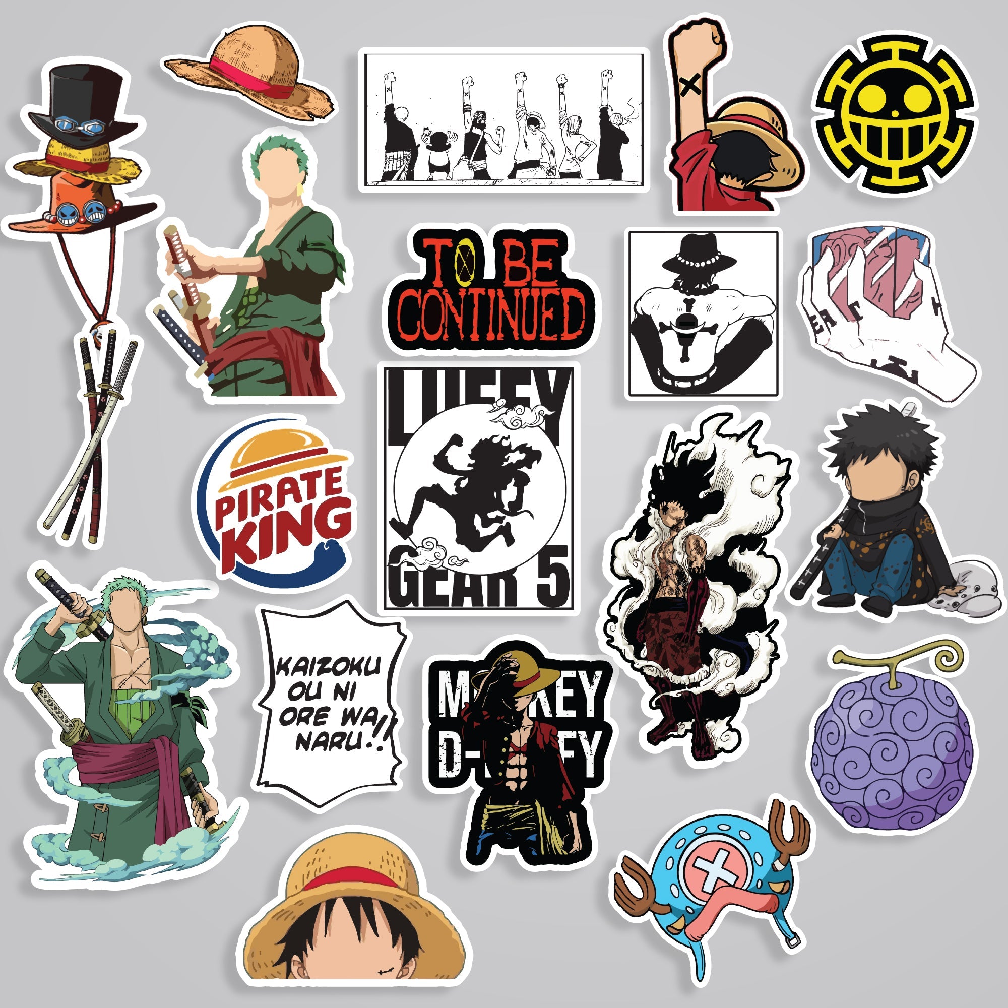 One Piece Stickers Pack 1 - 20 High-Quality Anime Decals for True Fans
