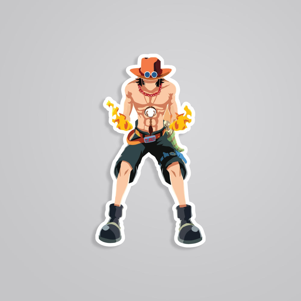Set Sail with Style: Ace Minimalist One Piece Anime Sticker - Embrace ...