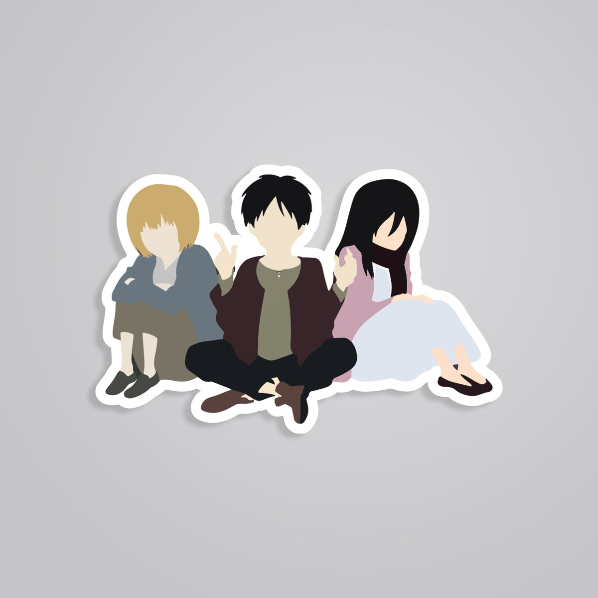 Armin, Eren, and Mikasa AOT Sticker - Unite the Heroes of Attack on Titan