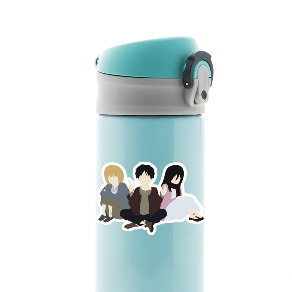 Armin, Eren, and Mikasa AOT Sticker - Unite the Heroes of Attack on Titan