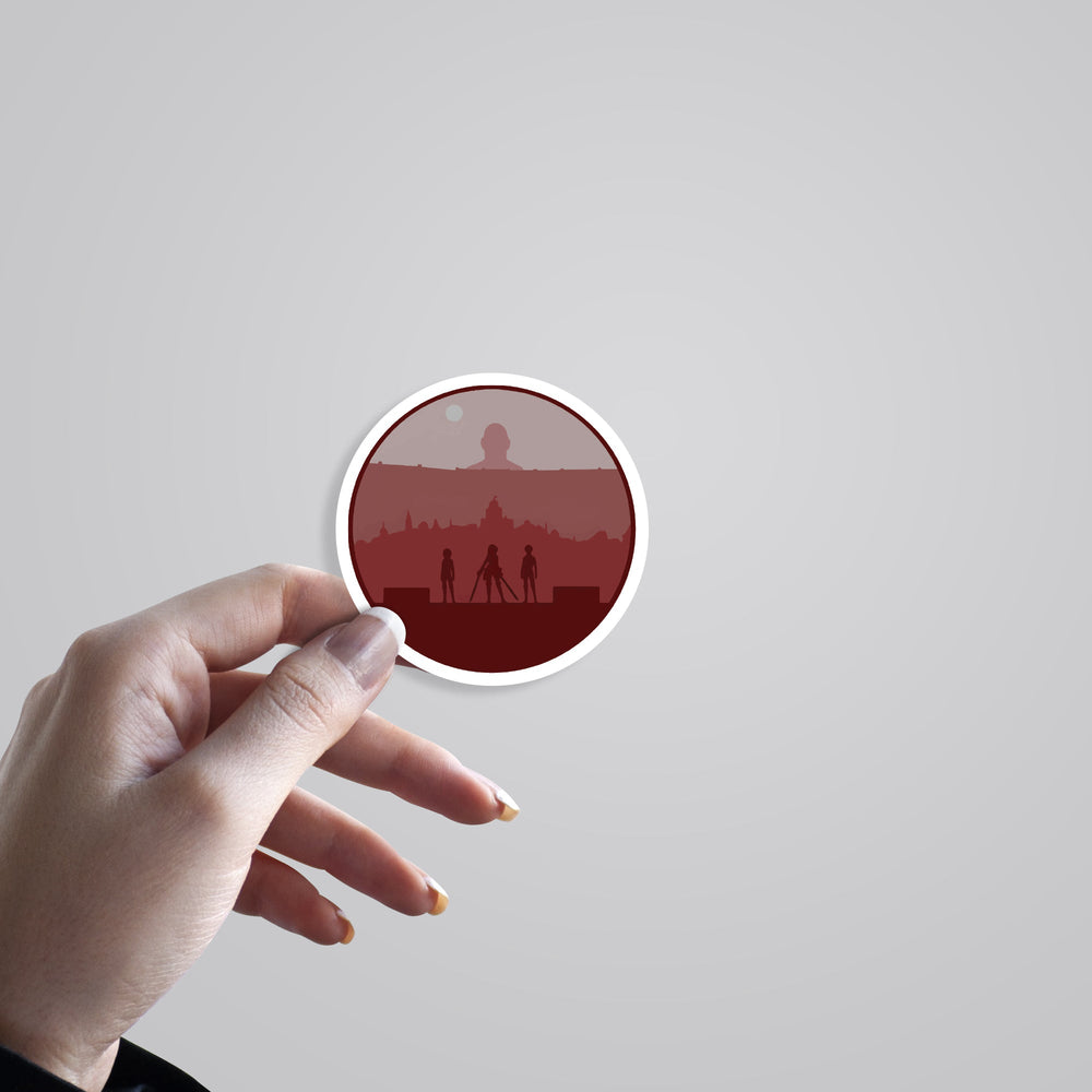Attack on Titan in Red Sticker - Unleash the Power of the Scouts in ...