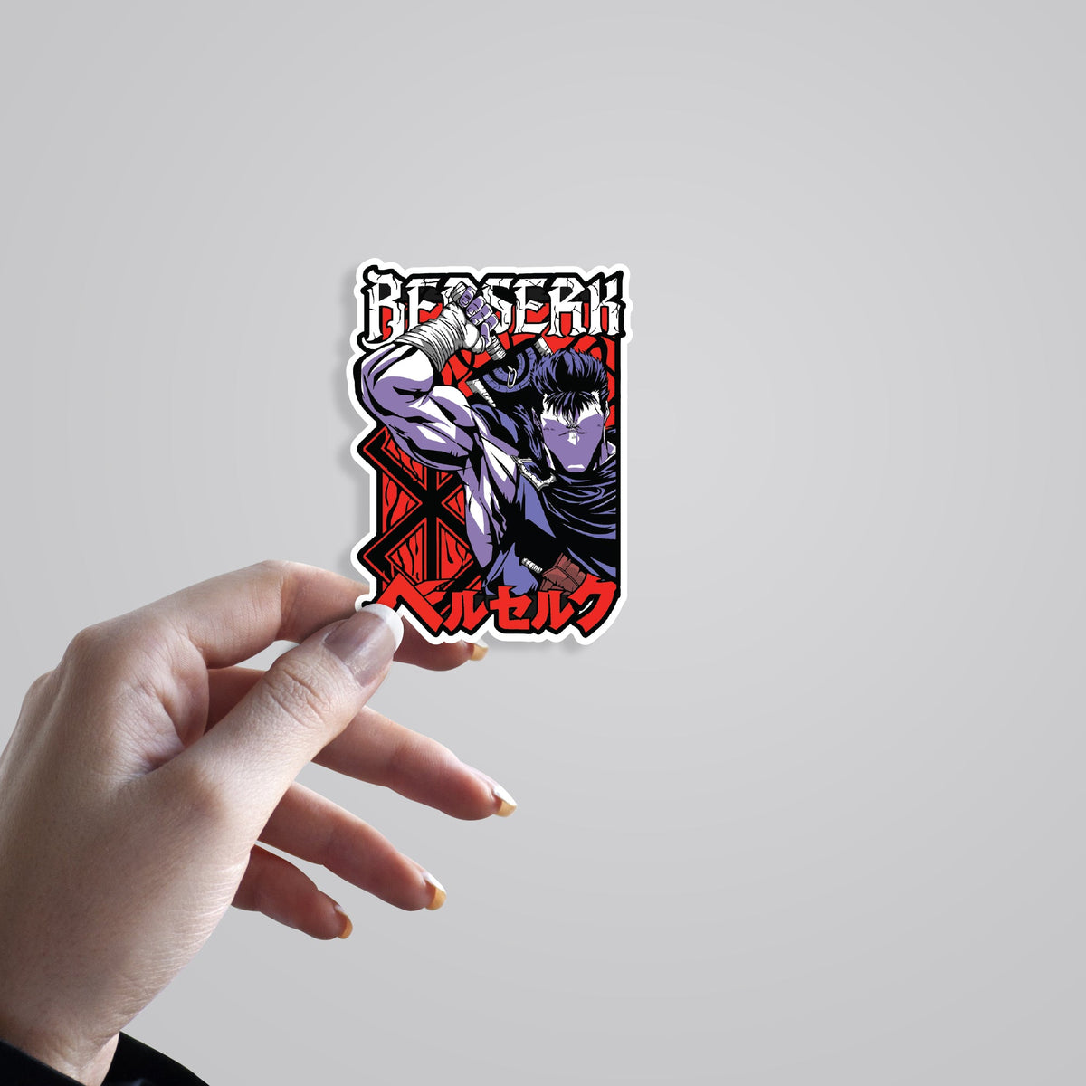Embrace Darkness with Our Berserk Guts Minimalist Anime Sticker - A ...