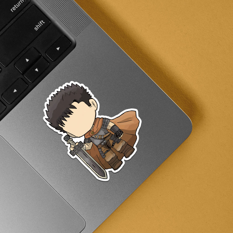 Embrace Adorably Fierce Vibes with Chibi Guts Berserk Anime Sticker - A ...