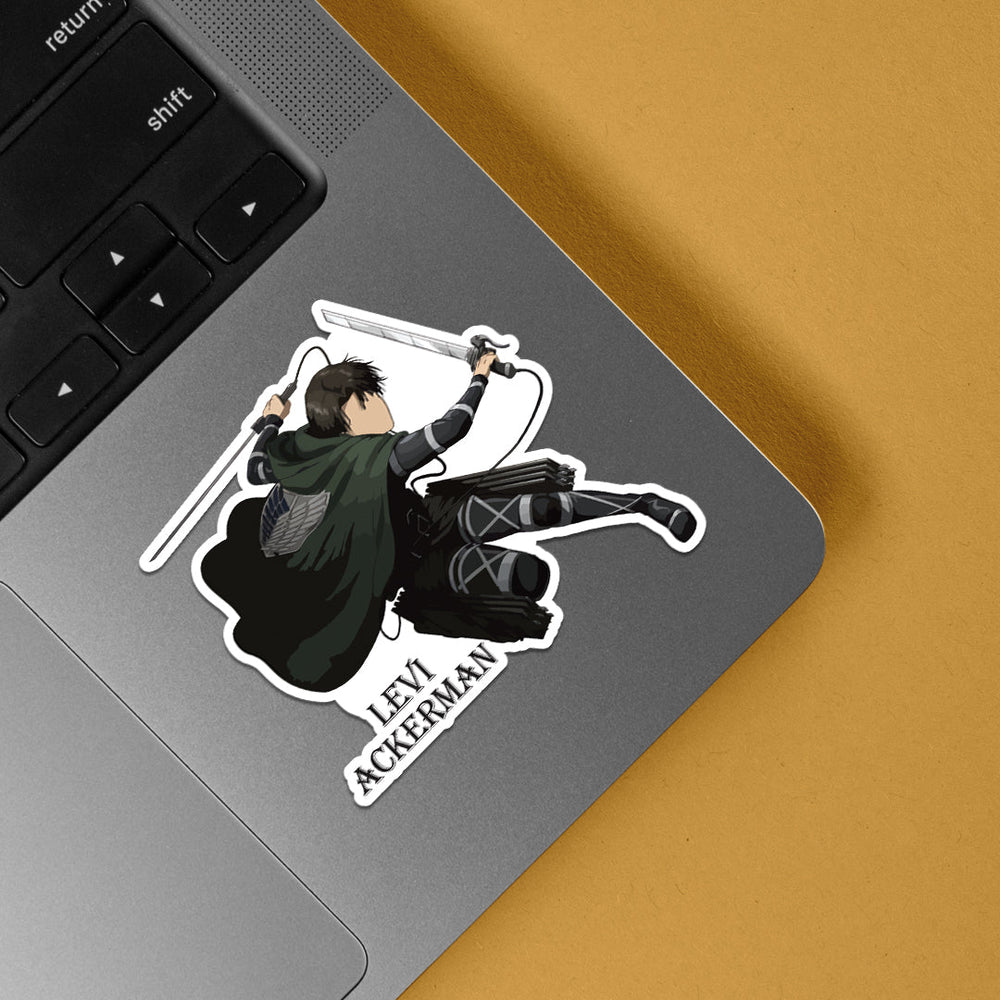 Levi Ackerman in Action Anime Sticker - Unleash AOT's Fiercest Warrior