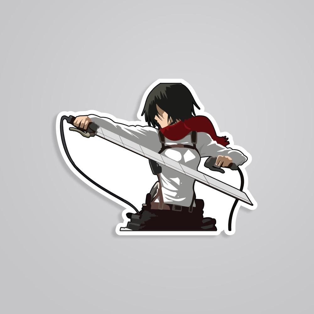 Mikasa in Action AoT Sticker - Dynamic Anime Decal for True Attack on ...