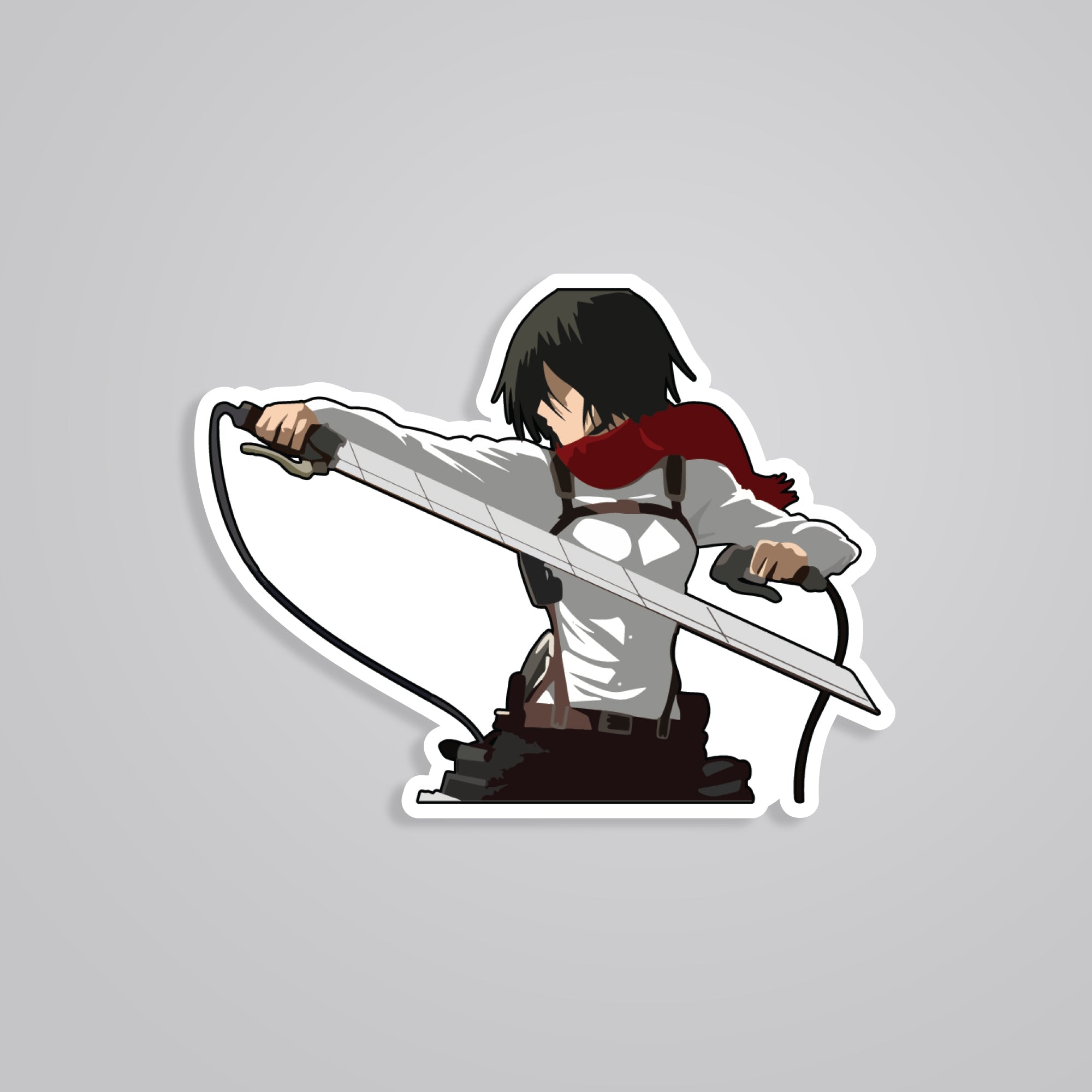 Mikasa in Action AoT Sticker - Dynamic Anime Decal for True Attack on ...