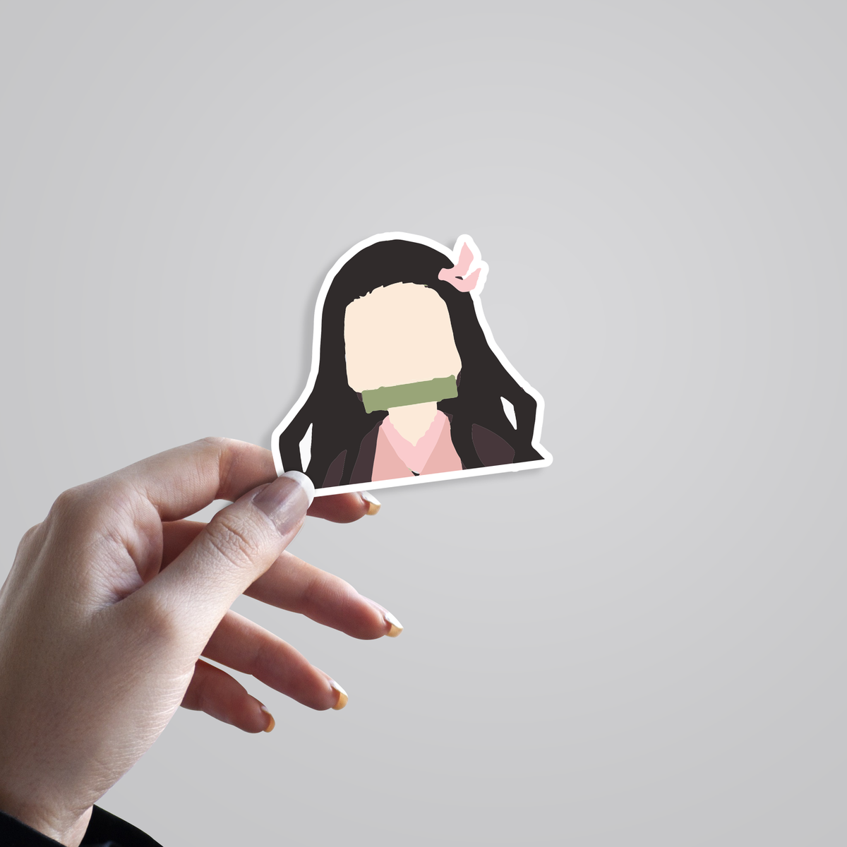 Nezuko Minimalist Stickers - Graceful Simplicity in Demon Slayer