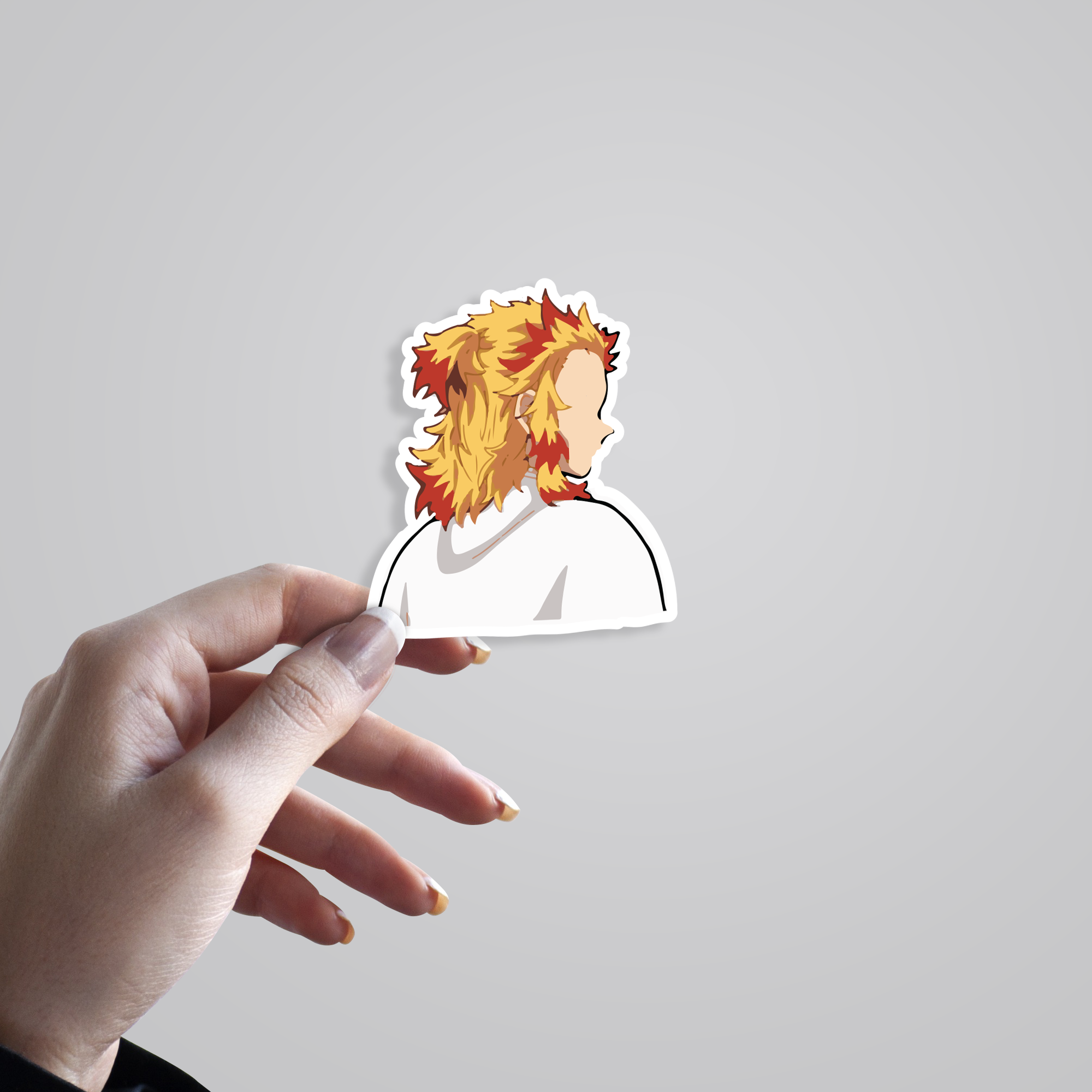 Rengoku Minimalist Anime Stickers - Elegant Tribute to Flame Hashira