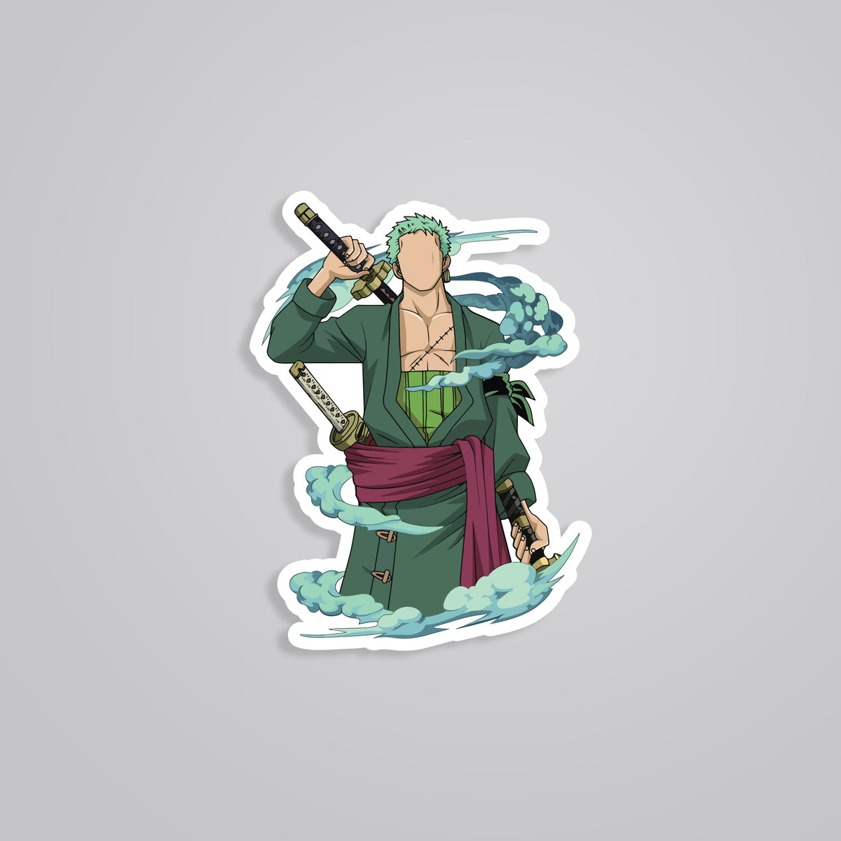 Roronoa Zoro Minimalist One Piece Anime Sticker - Sleek and Stylish Design
