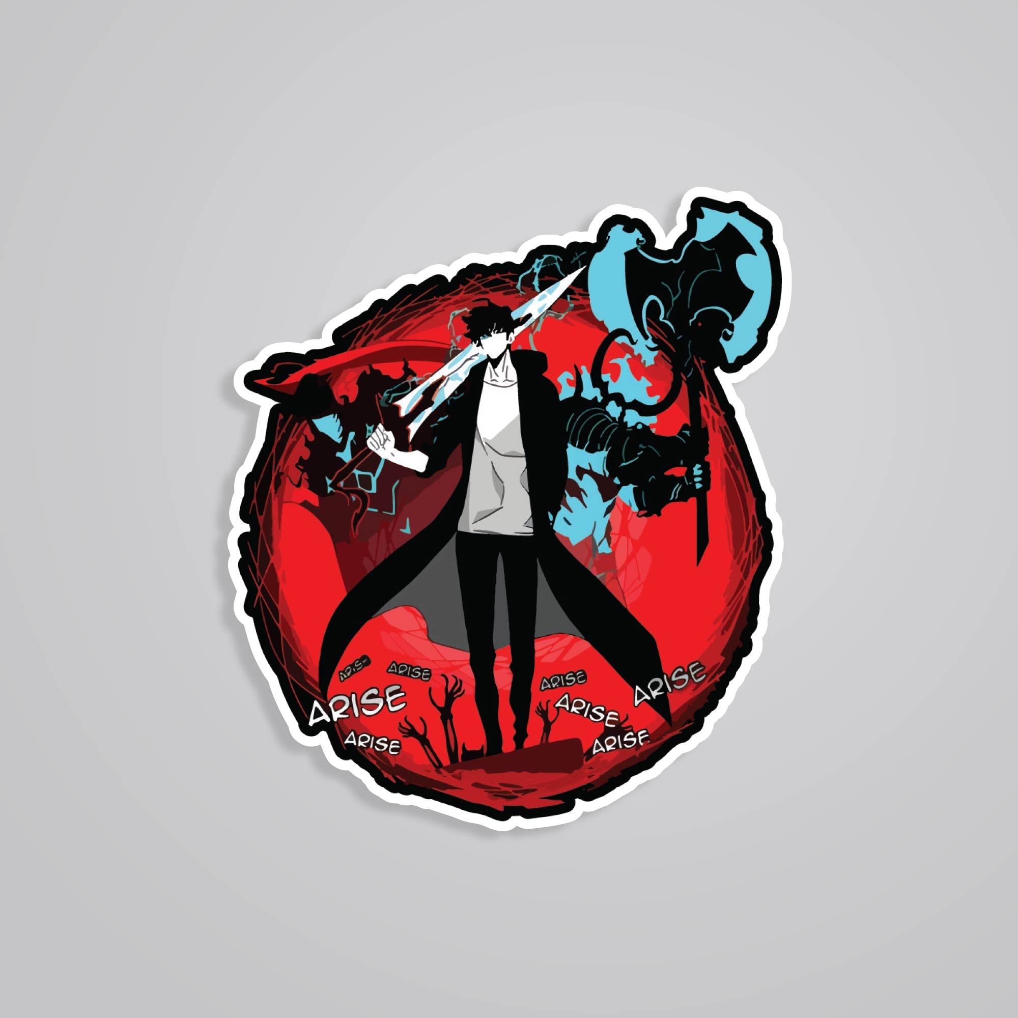 Sung Jin Woo Shadow Monarch Stickers - Shop Now