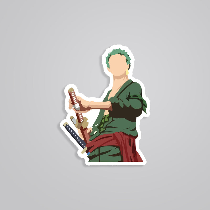 Zoro Minimalist One Piece Anime Stickers - Embrace the Swordsman's Essence