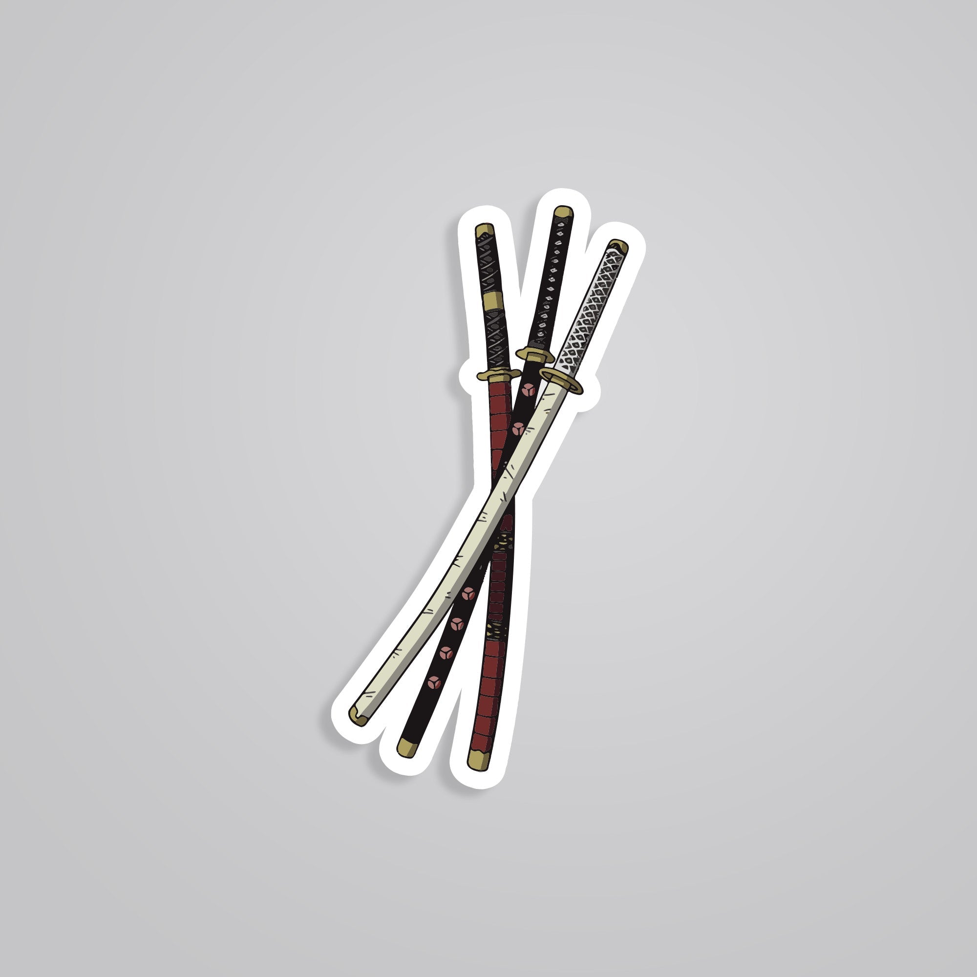 Zoro's 3 Katanas One Piece Anime Stickers - Swordmaster's Legacy in ...