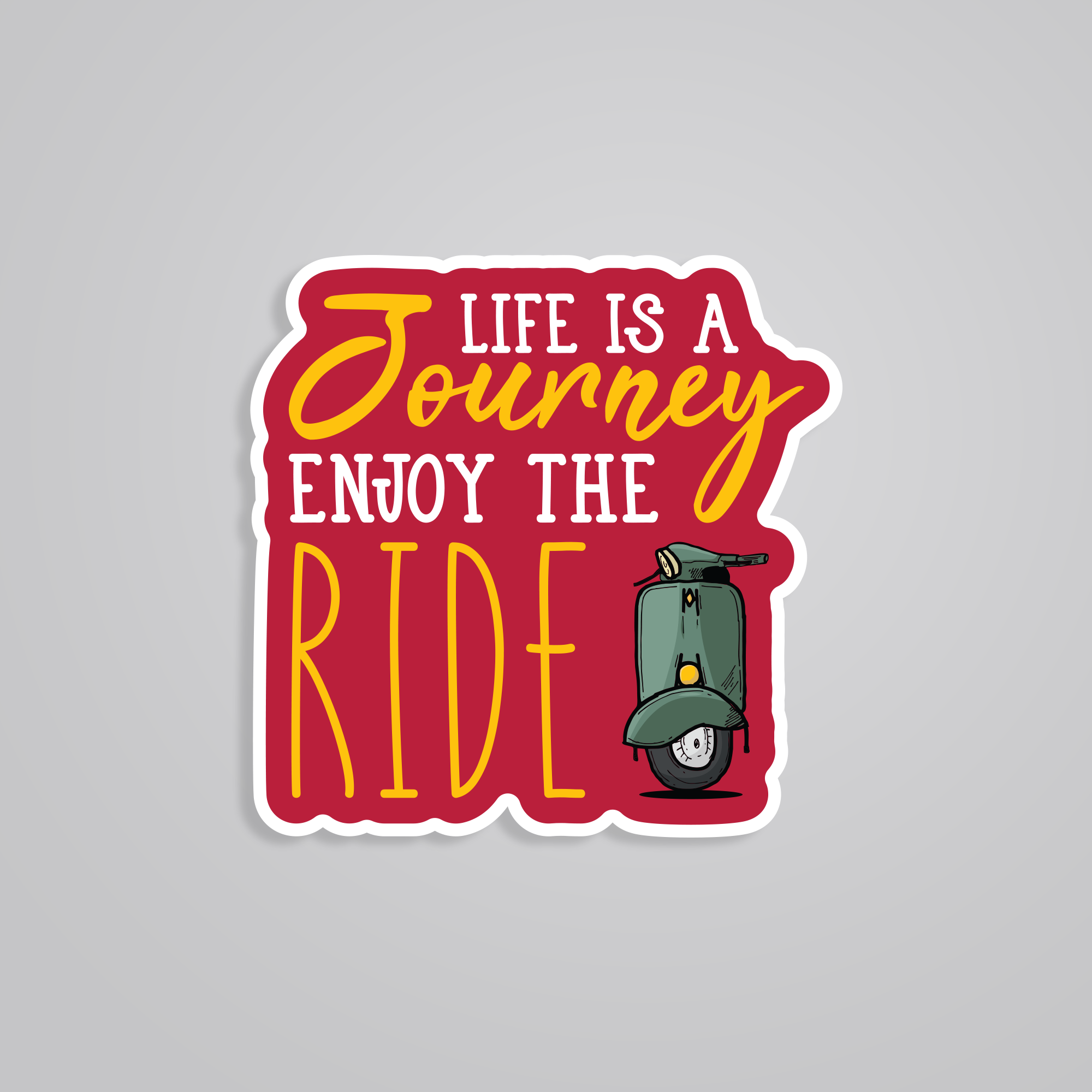 Rev Up Your Style with Life is a Journey Stickers for Cars & Bikes