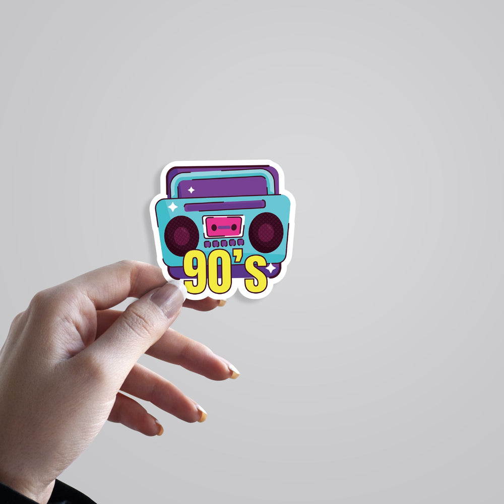 90's Retro Music Player Sticker - Nostalgic Vibes for Your Modern Gear