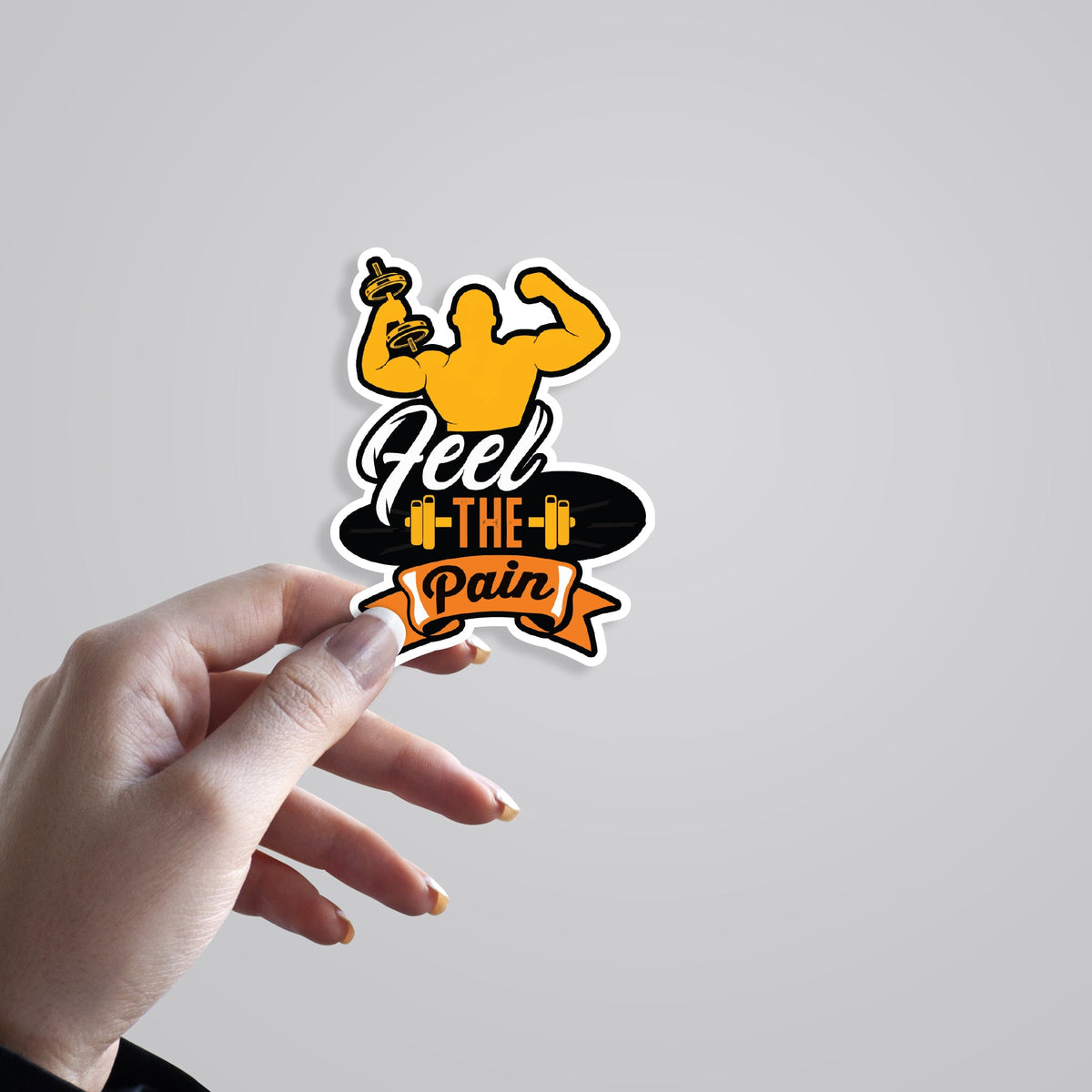 Feel The Pain Big Motivational Sticker - Transform Struggles into Strength