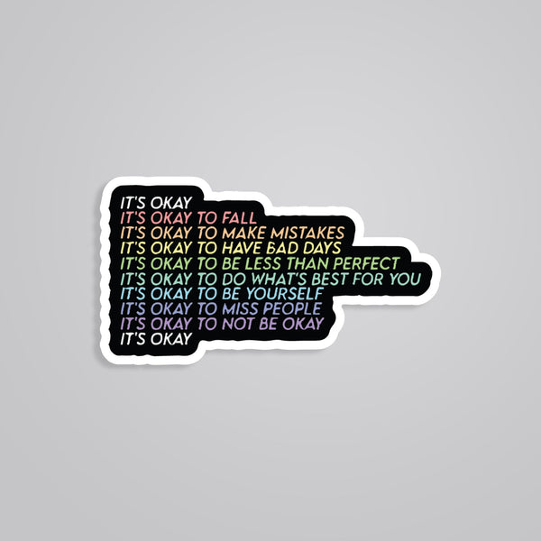 It's Okay Motivational Sticker - Empower Yourself with Positive ...